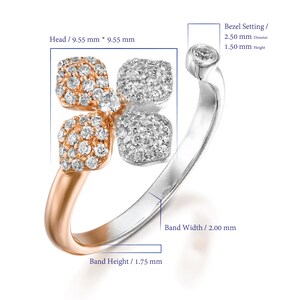 U Shape Ring, U Ring Jewelry, Open Ended Ring, Flower Gold Ring, Flower ...