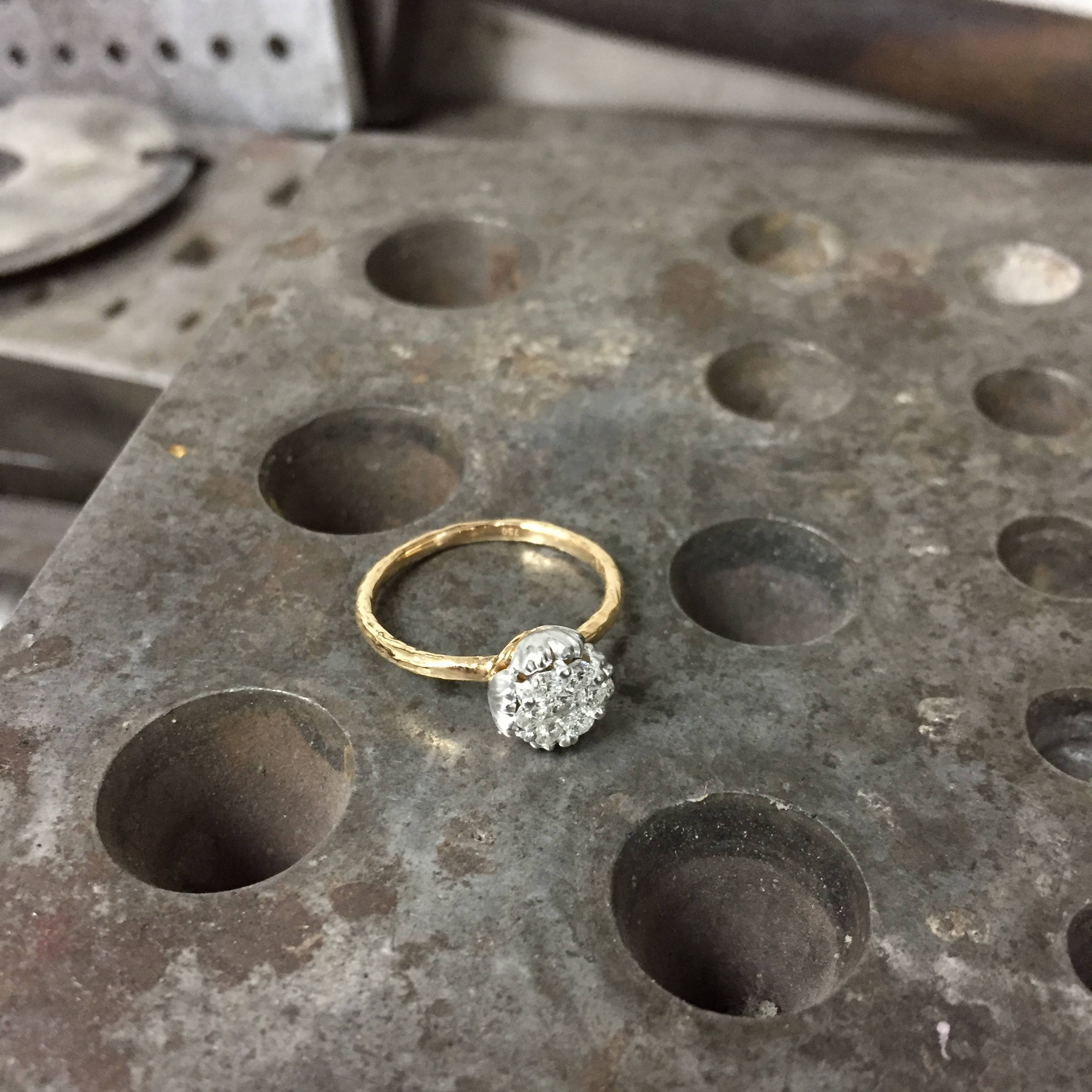 Romantic Wedding Ring Diamond Floral Ring Lotus Promise | Etsy