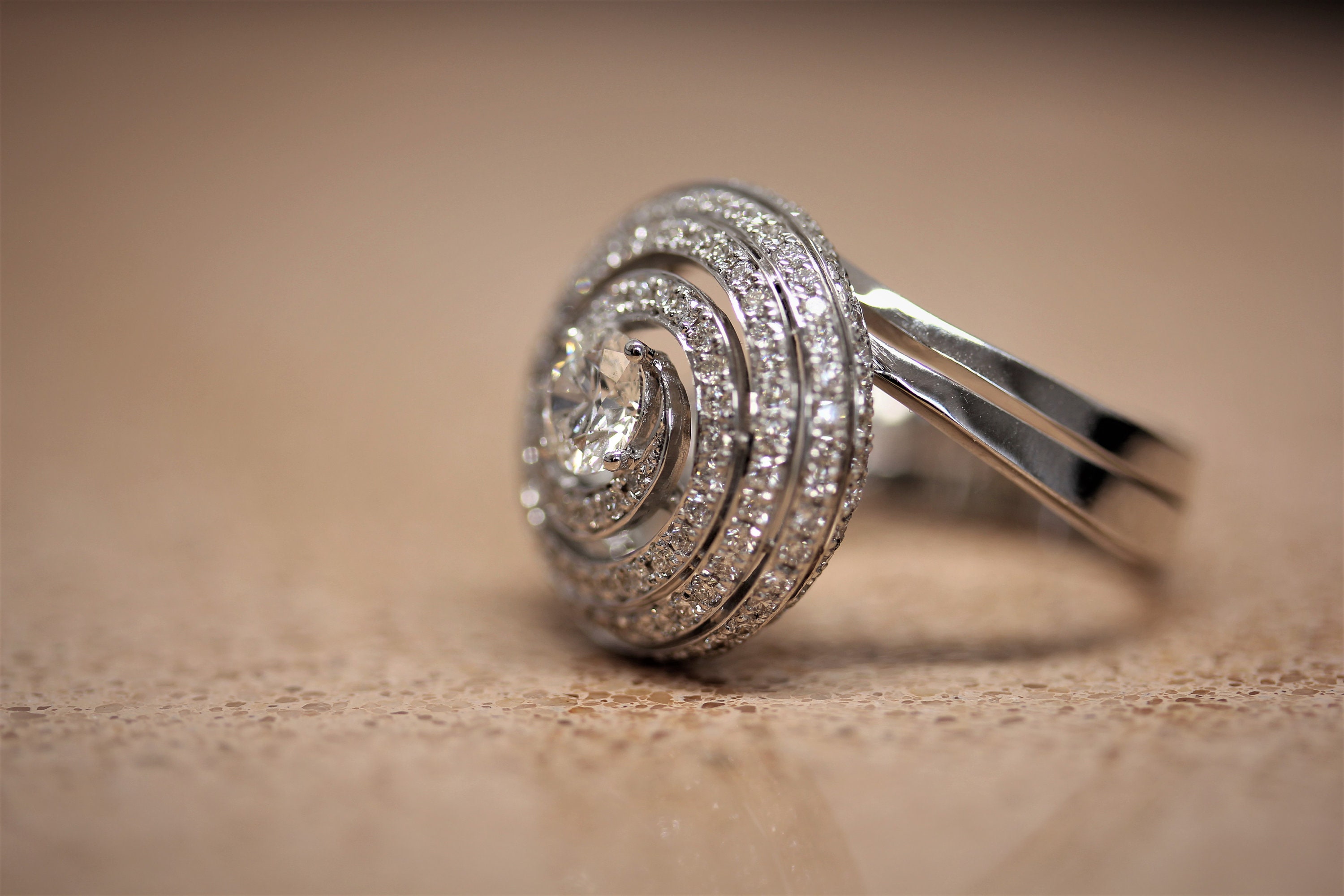 Unique Designer Diamond Engagement Ring, Ladies Diamond Swirl Cocktail ...