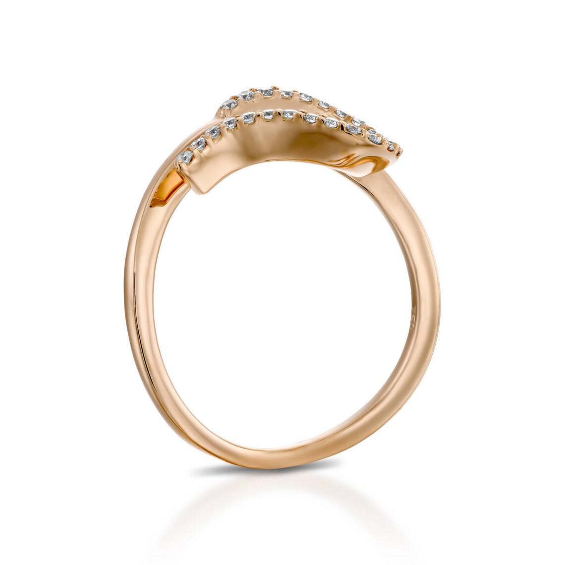 Vintage style diamond ring Wave shape ring gold ring | Etsy