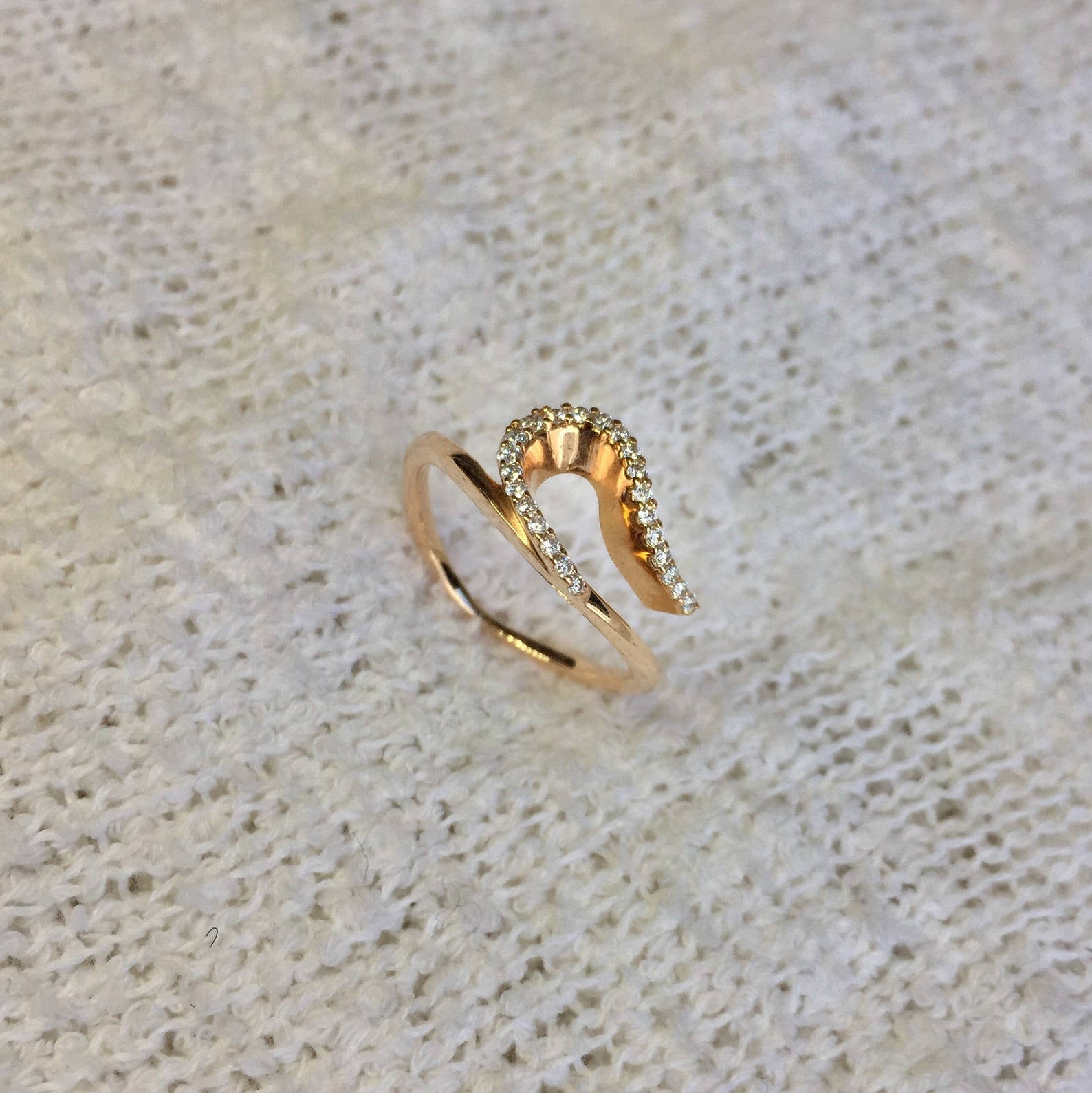 Curves wedding band women Wave ring gold diamond ring | Etsy