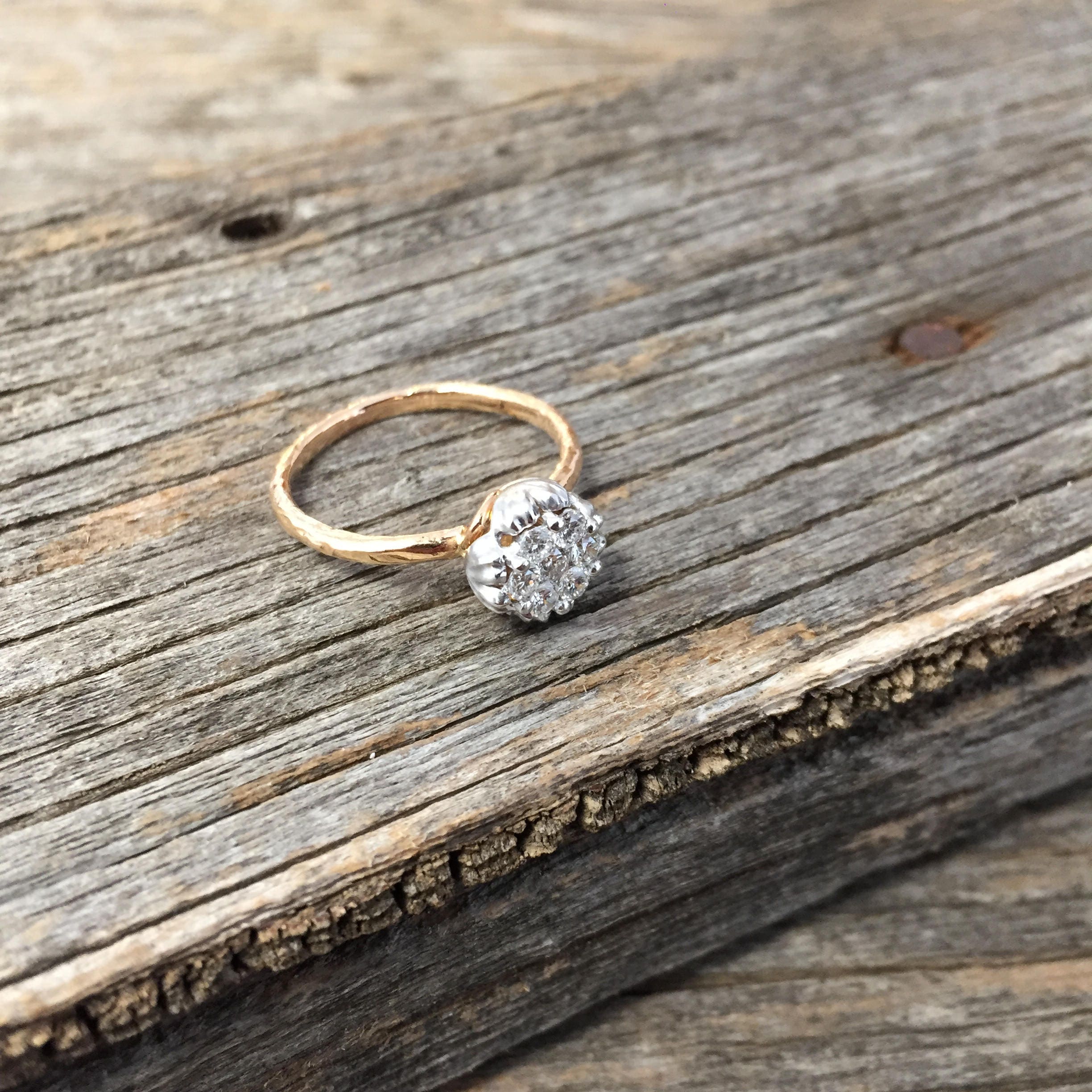 Romantic Wedding Ring Diamond Floral Ring Lotus Promise | Etsy