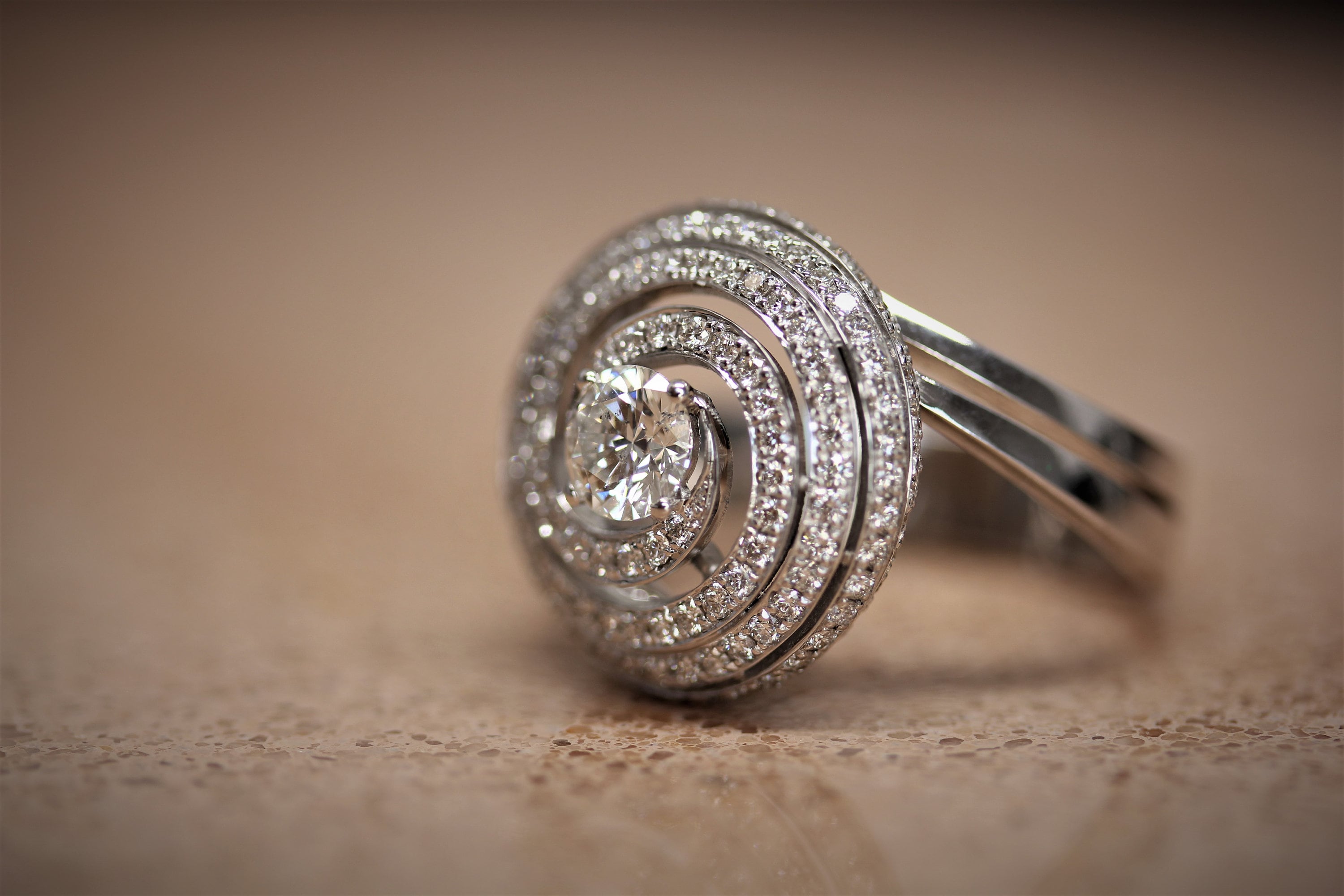 Unique Designer Diamond Engagement Ring Ladies Diamond Swirl | Etsy