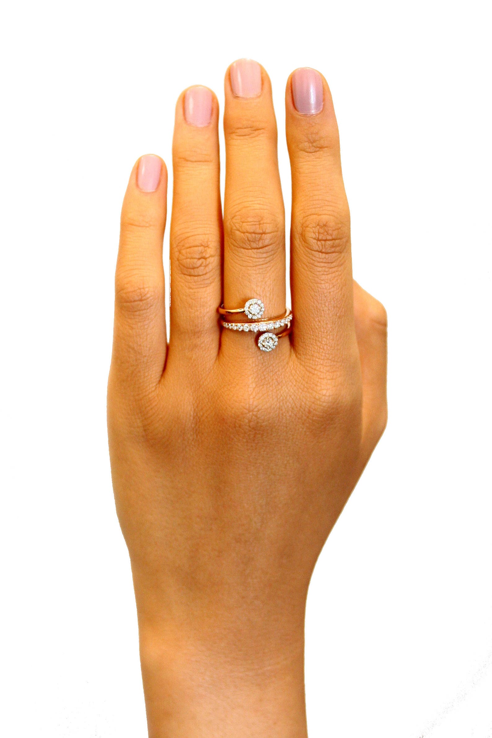 Twist Engagement Ring, Wrap Diamond Rings for Women, Spiral Ring, Open ...
