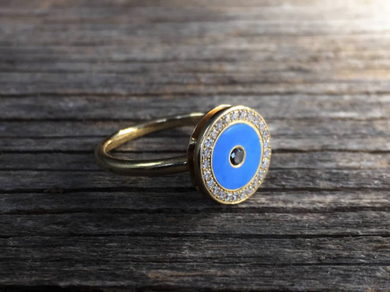 Evil Eye Gold Ring, All Seeing Eye, Protection, Stylish Eye, Handmade ...