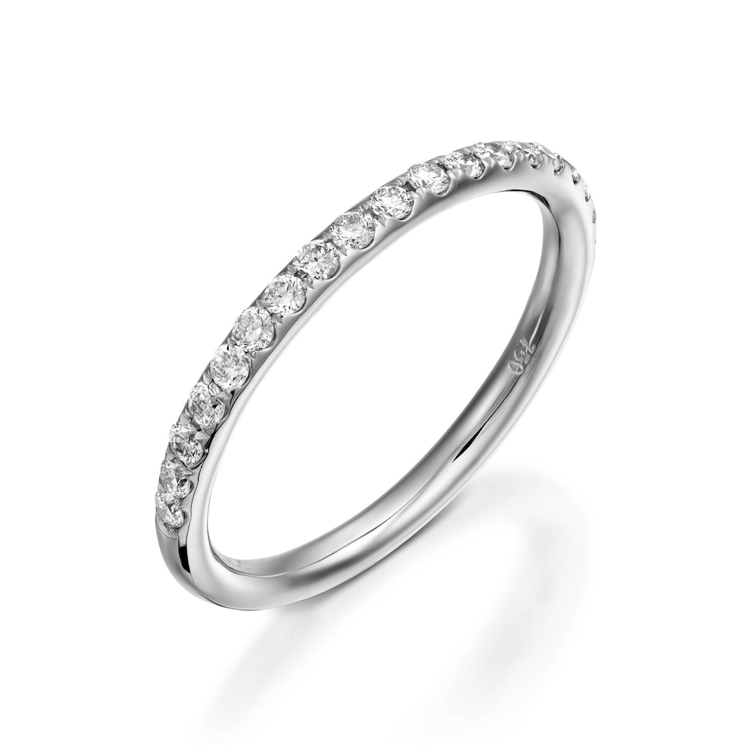 White Gold Diamonds Eternity Ring - Engraved Wedding Band Bridal Sets ...