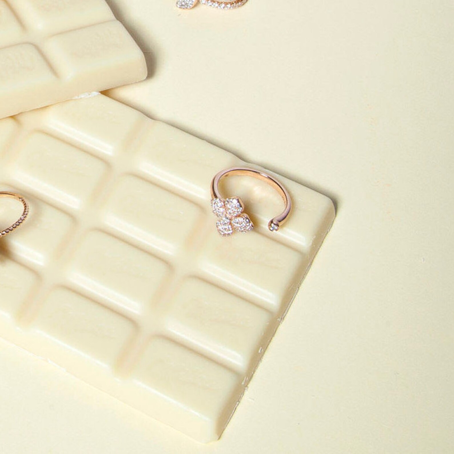 U shape ring U ring jewelry Open ended ring Flower gold | Etsy