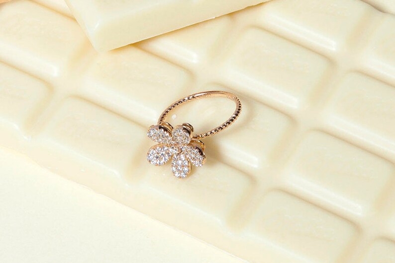 Cherry Flower Engagement Ring Sakura Ring - Etsy