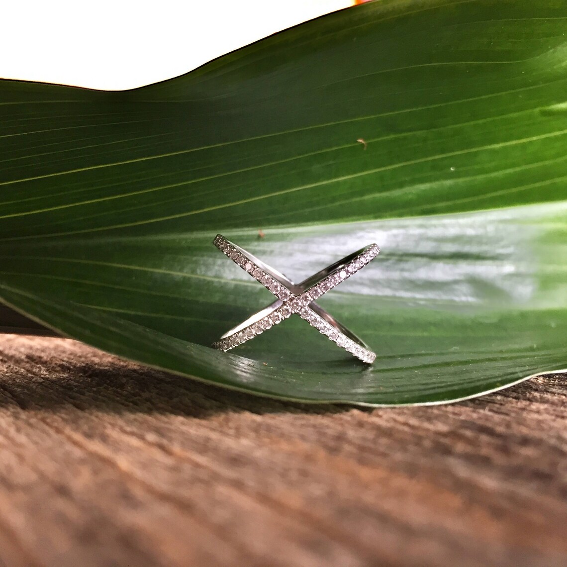 0.30 Ct X Diamond Ring X Ring Cross Ring X Diamond Ring - Etsy