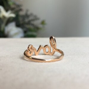 Love Ring, Diamond Love Ring, Rose Gold, Word Ring, Statement Ring ...