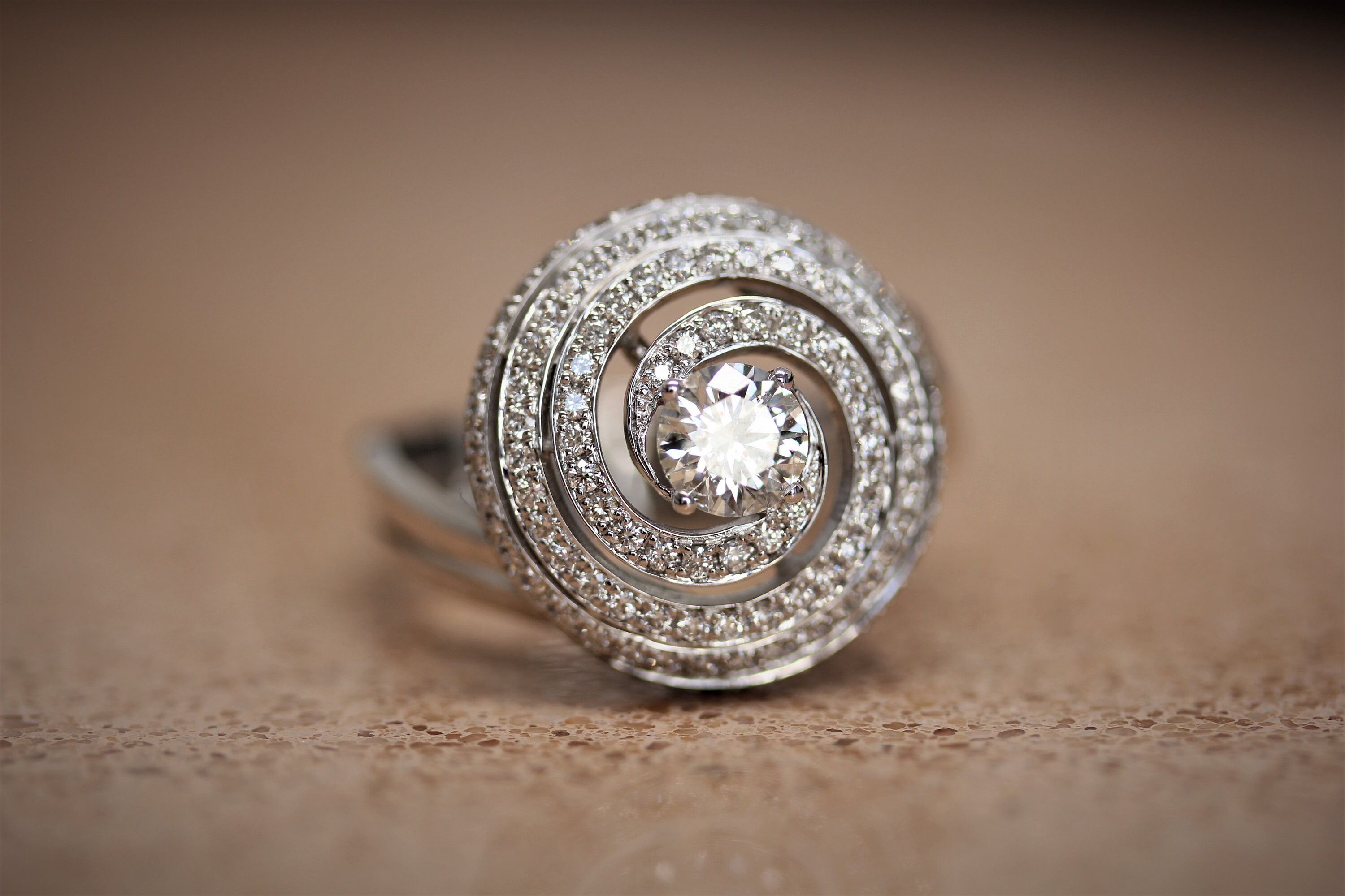 Unique Designer Diamond Engagement Ring Ladies Diamond Swirl | Etsy