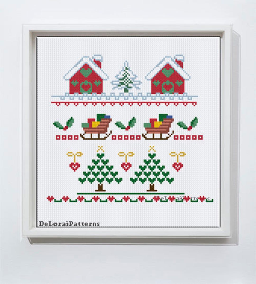 Christmas Cross Stitch Pattern. Easy Cross Stitch Christmas Pattern ...