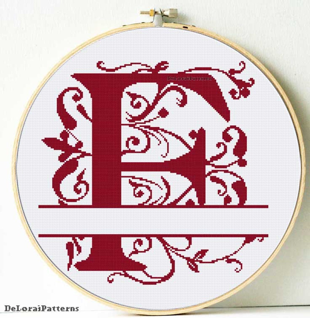 Custom Cross Stitch Pattern Letter F Only Custom Wedding Date Cross ...