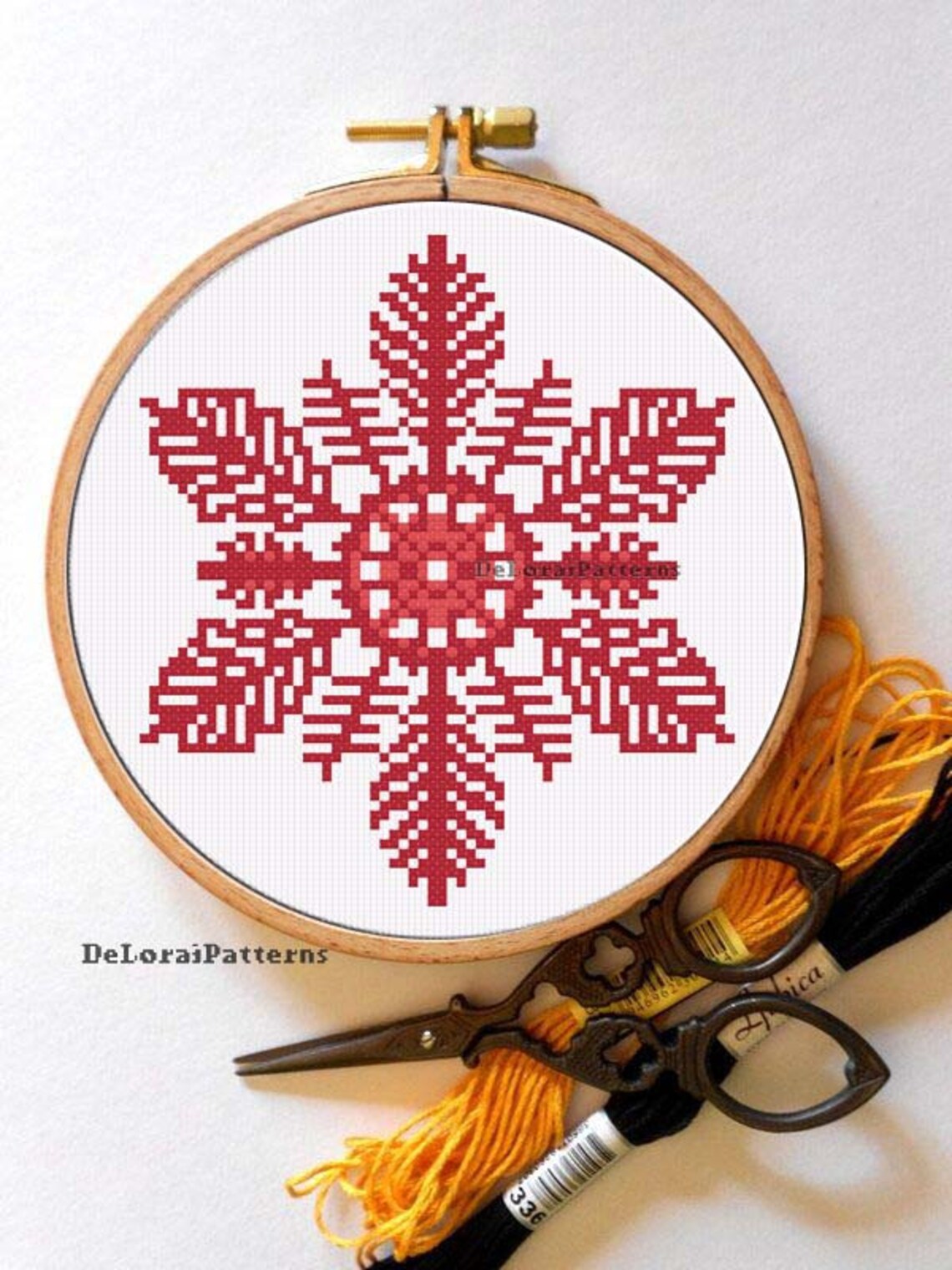 Snowflake Cross Stitch Pattern, Christmas Decoration, Modern Cross ...