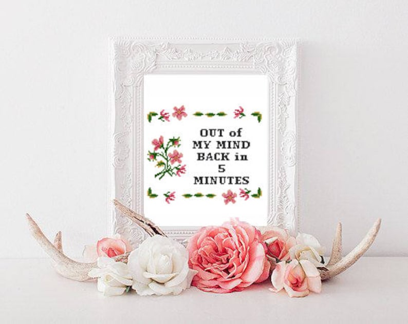 Funny Cross Stitch Pattern. Going Crazy Cross Stitch Pattern. | Etsy Canada