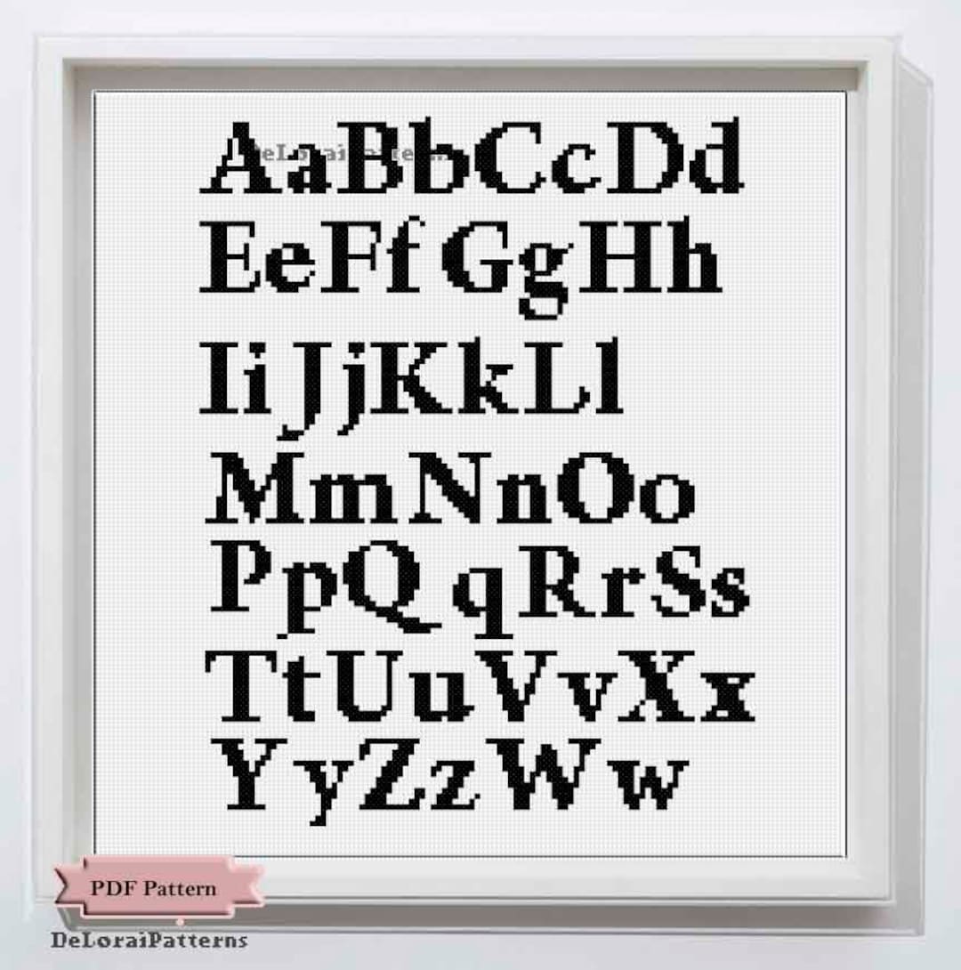 Cross Stitch Alphabet Pattern, Cross Stitch Letters Pattern for Instant ...