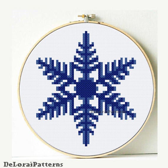 Snowflake Cross Stitch Pattern. DIY Christmas Card Easy | Etsy