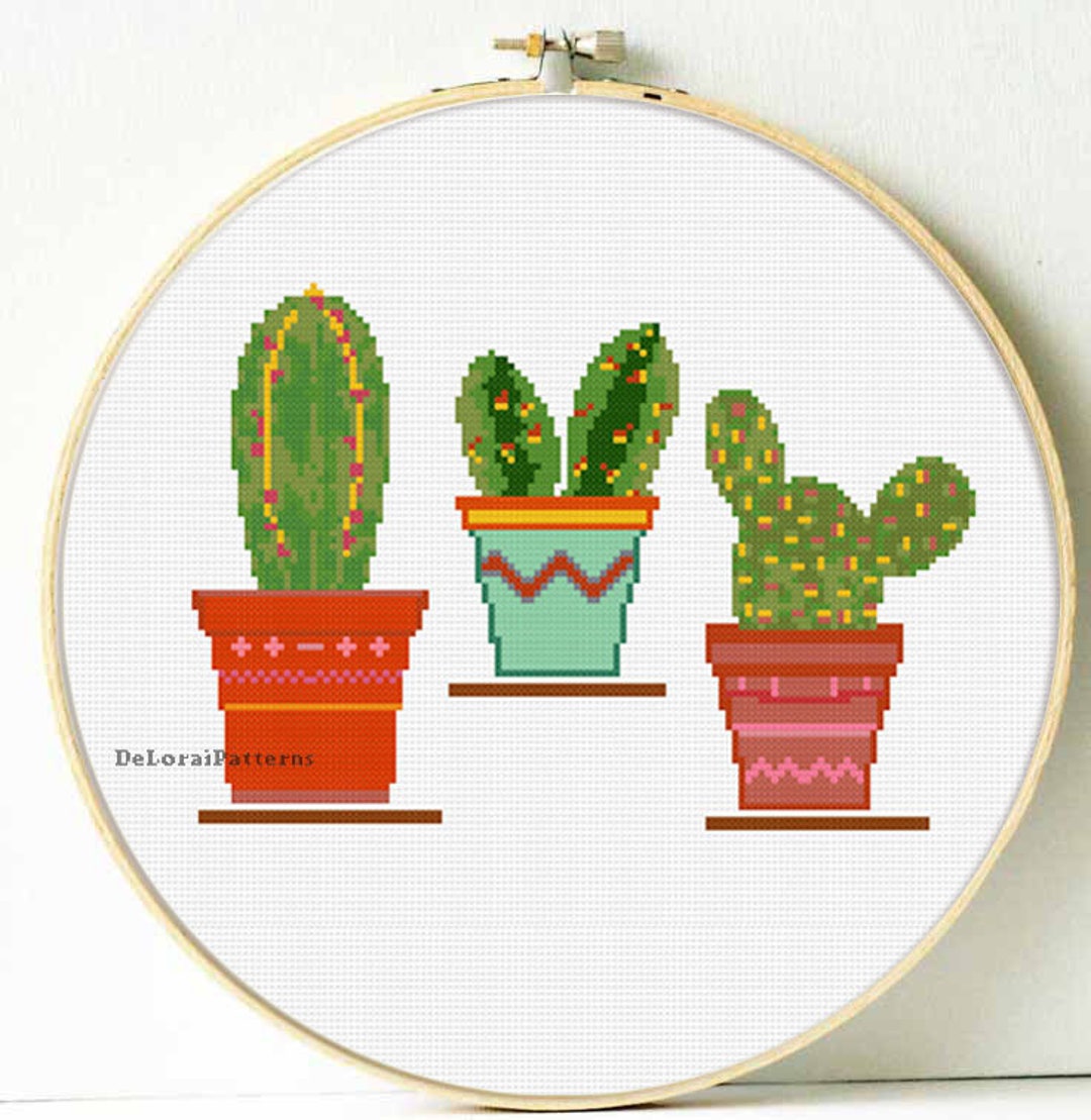 Succulent Cross Stitch 3 Cactus Cross Stitch Pattern Cactus - Etsy UK