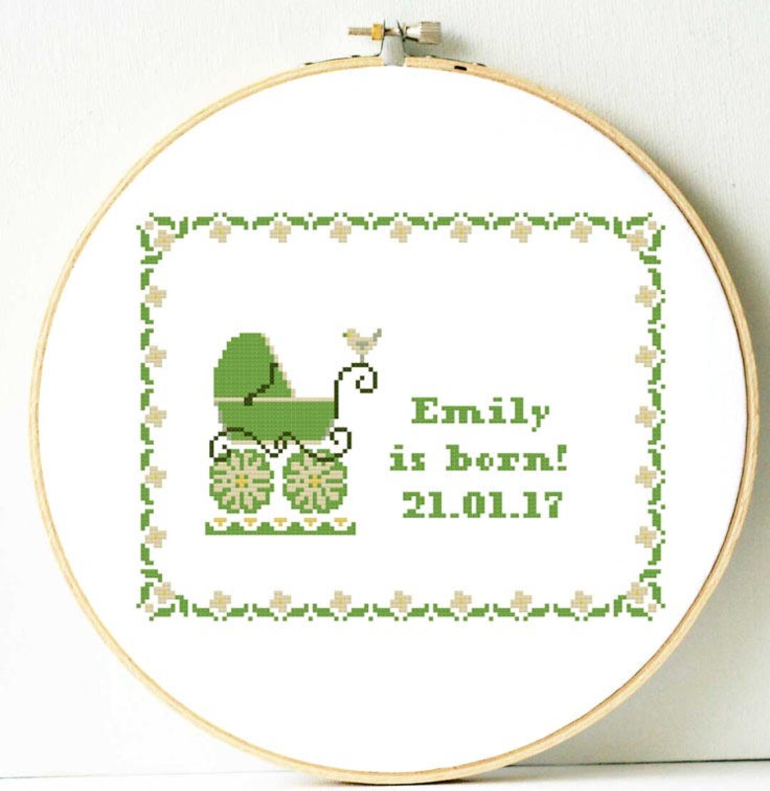Newborn Baby Cross Stitch Pattern. Baby Girl Baby Boy Nursery Cross ...