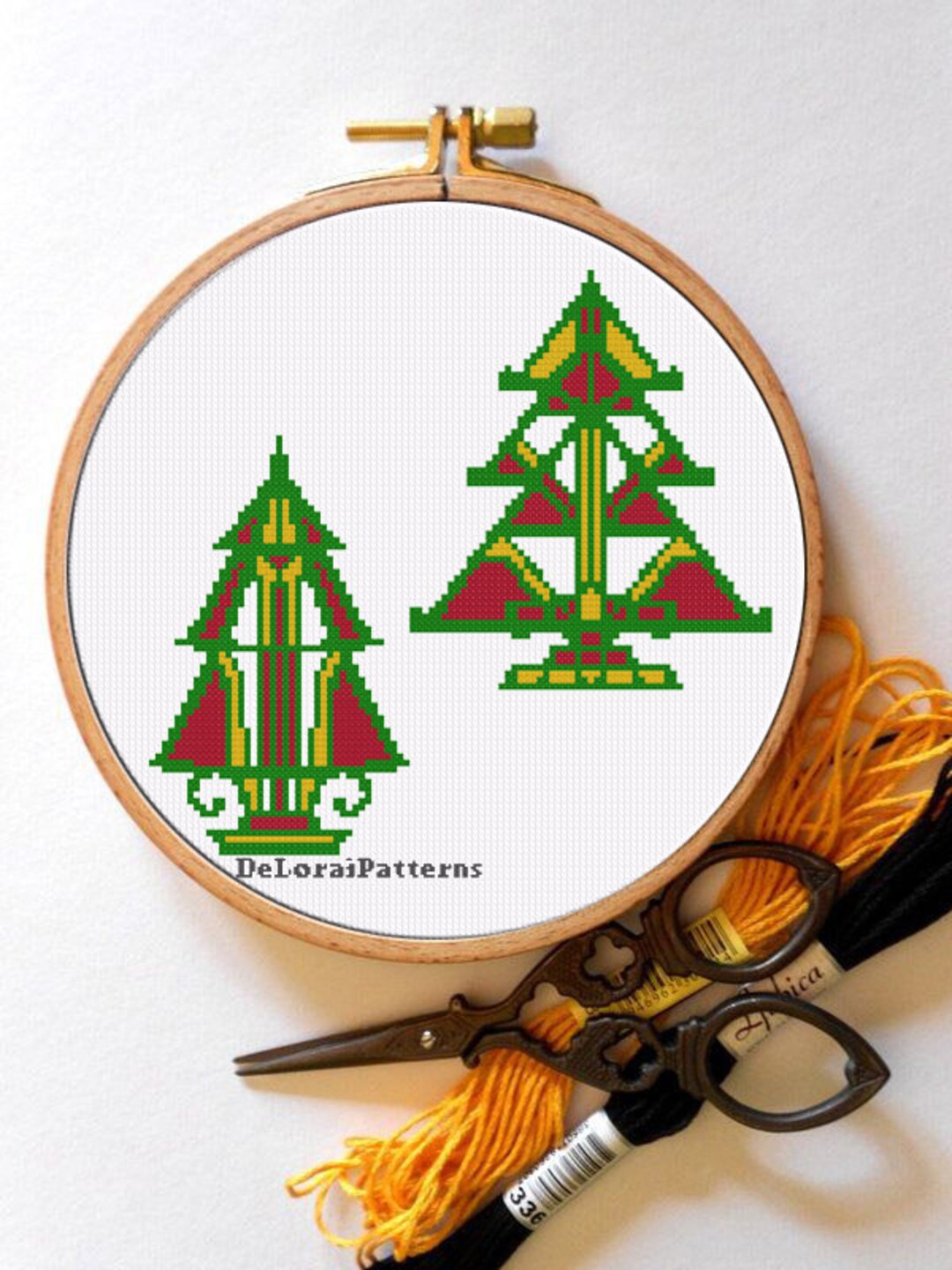 Christmas Tree Cross Stitch Pattern. DIY Christmas Tree Decoration ...