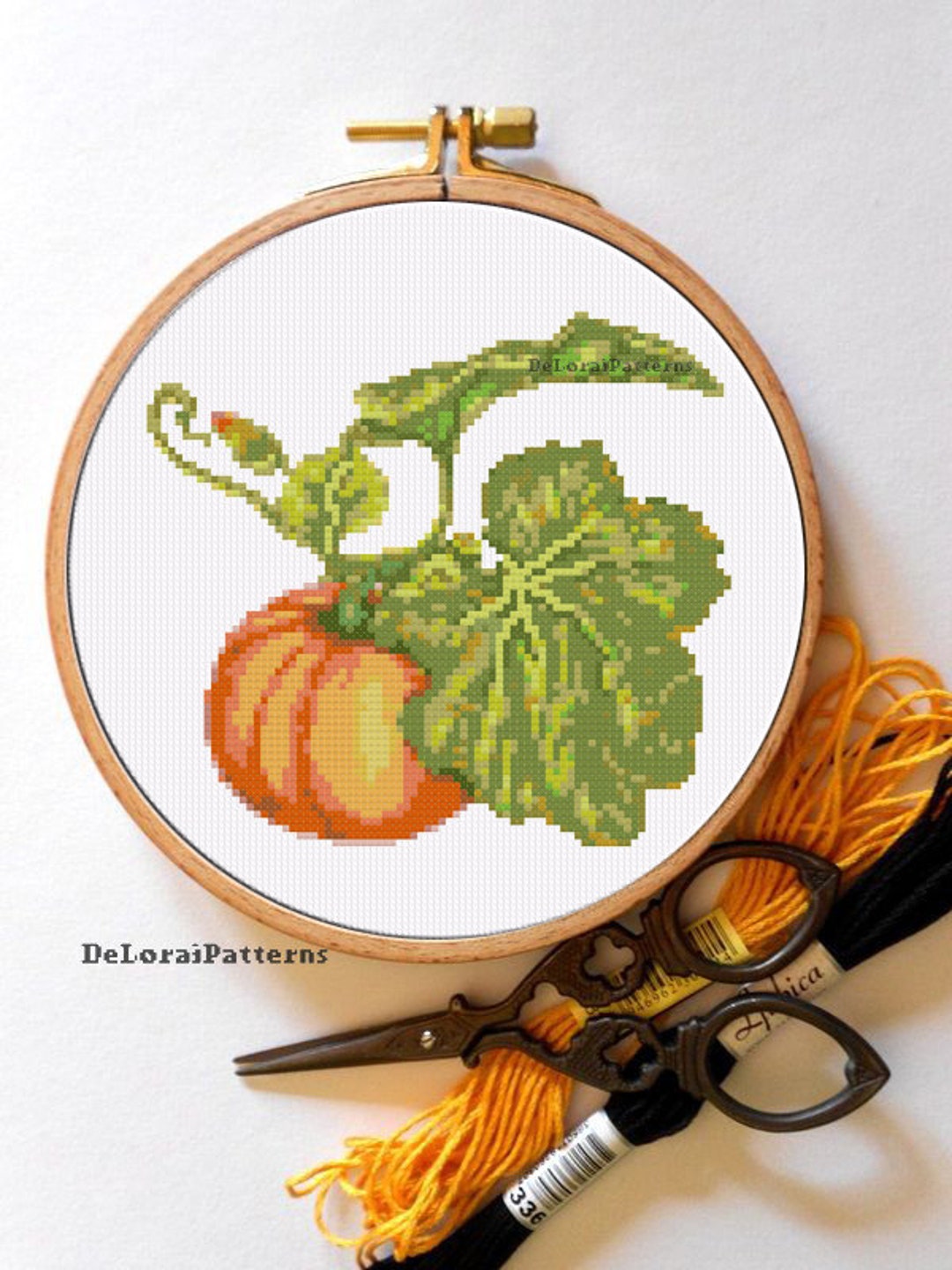 Pumpkin Cross Stitch. Autumn Cross Stitch. Fall Wall Decor. Fall Cross ...