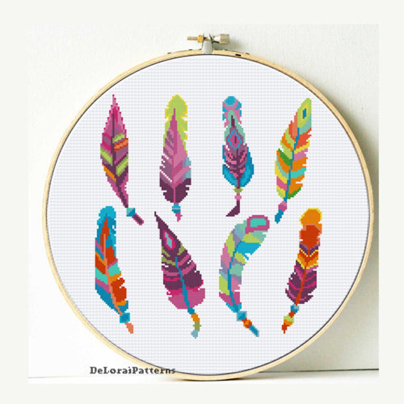 Feather Cross Stitch Modern Cross Stitch Pattern Tribal - Etsy