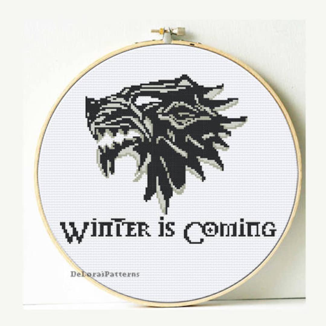 Game of Thrones Cross Stitch Pattern. Winter is Coming Wall Art, Wolf ...