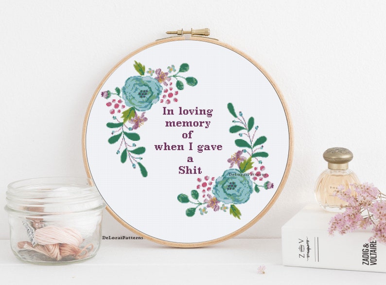 Funny cross stitch pattern. I loving memory of when I gave a | Etsy