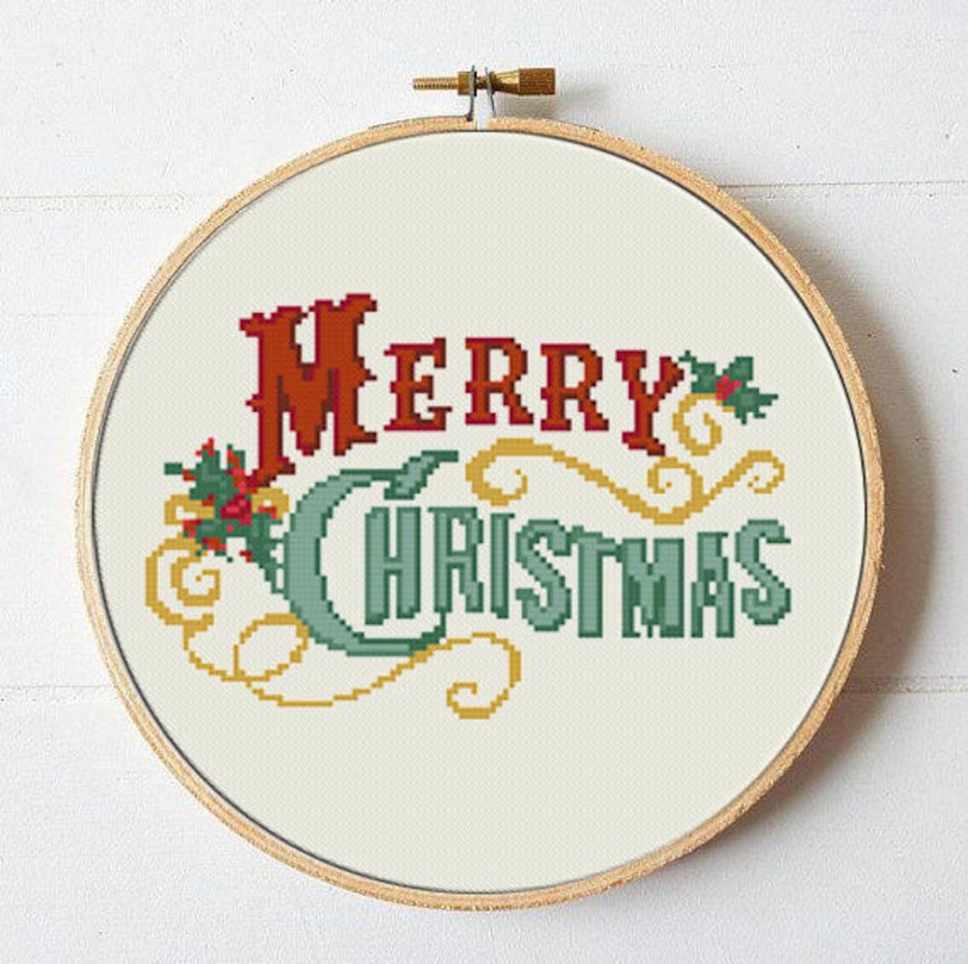 Vintage Christmas Cross Stitch Pattern for Instant Download. Cross ...
