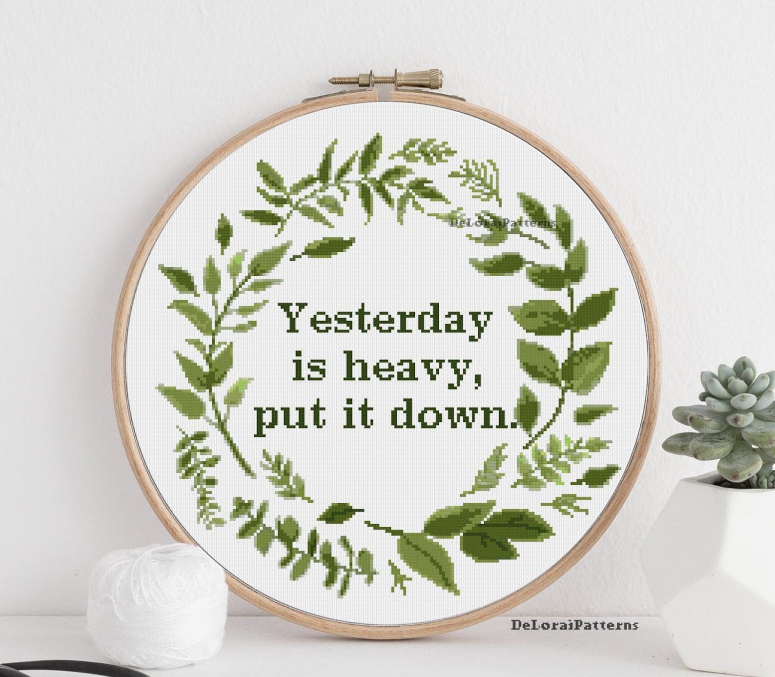Inspirational Cross Stithc Pattern Leaves Wreath Cross Stitch - Etsy