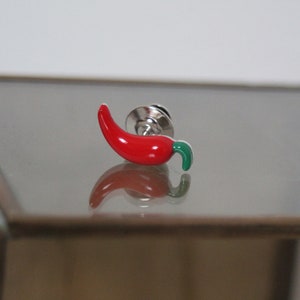 Pin in Silver With Red Chilli Pepper for Bag or Jacket, Pin for Men ...