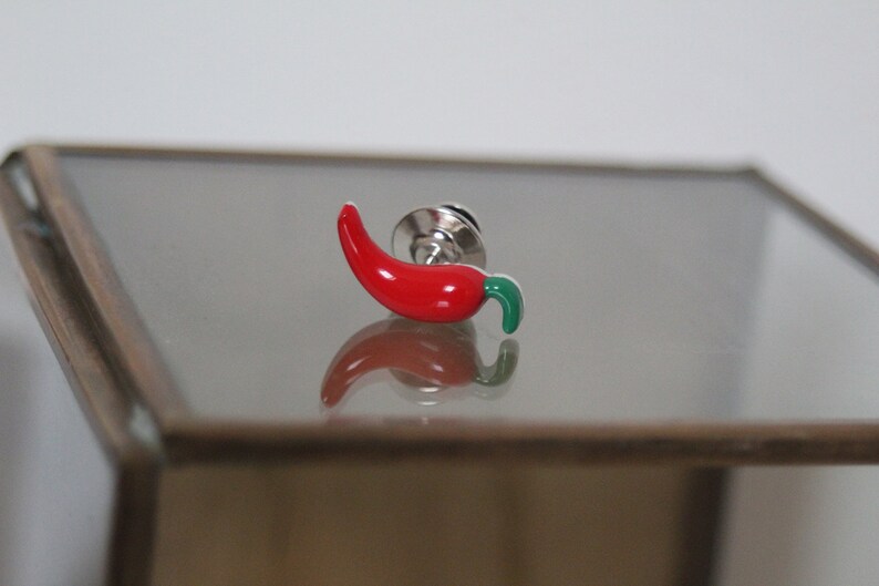 Pin in Silver With Red Chilli Pepper for Bag or Jacket, Pin for Men ...