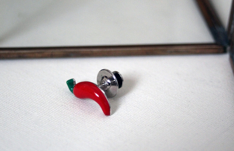 Pin in Silver With Red Chilli Pepper for Bag or Jacket, Pin for Men ...