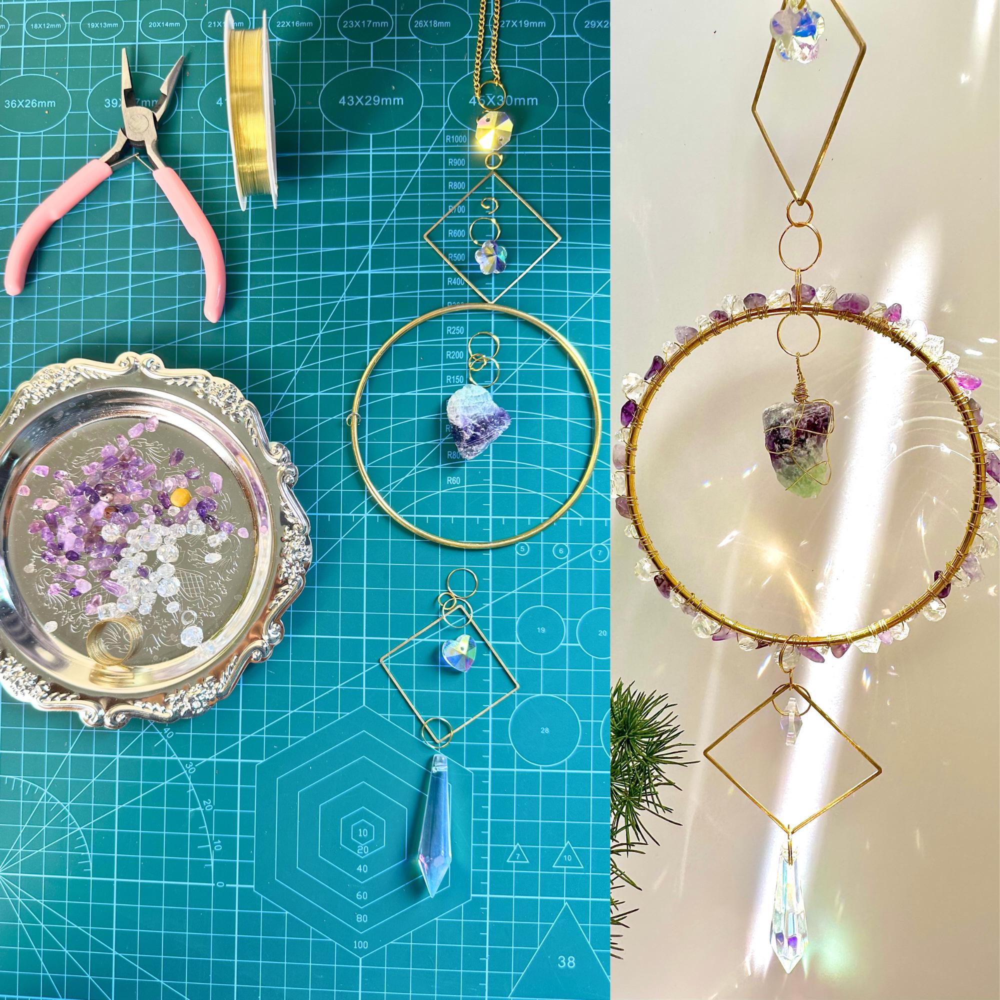 Amethyst Suncatcher DIY Kit: Crystal Prism, Spiritual Craft - Etsy