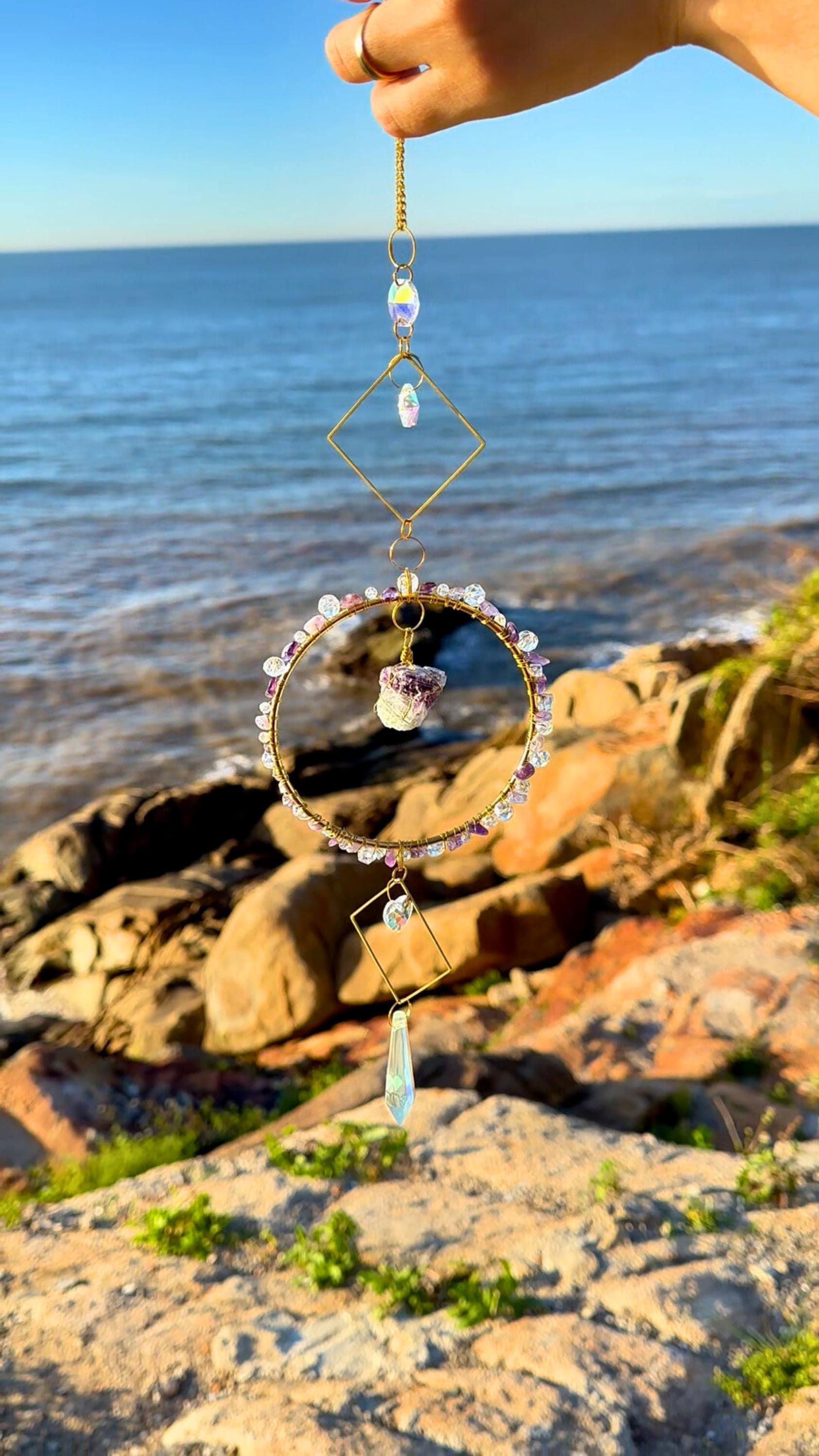 Amethyst Suncatcher DIY Kit: Crystal Prism, Spiritual Craft - Etsy