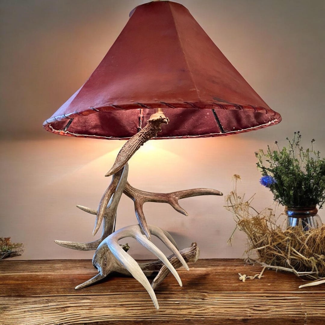 Deer Antler Lamp Made With Real Antlers - Cabin Decor - Table Lamp ...