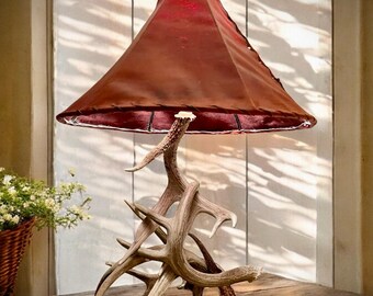 Deer Antler Desk Table Lamp Rustic Cabin Country Design Sportsman ...