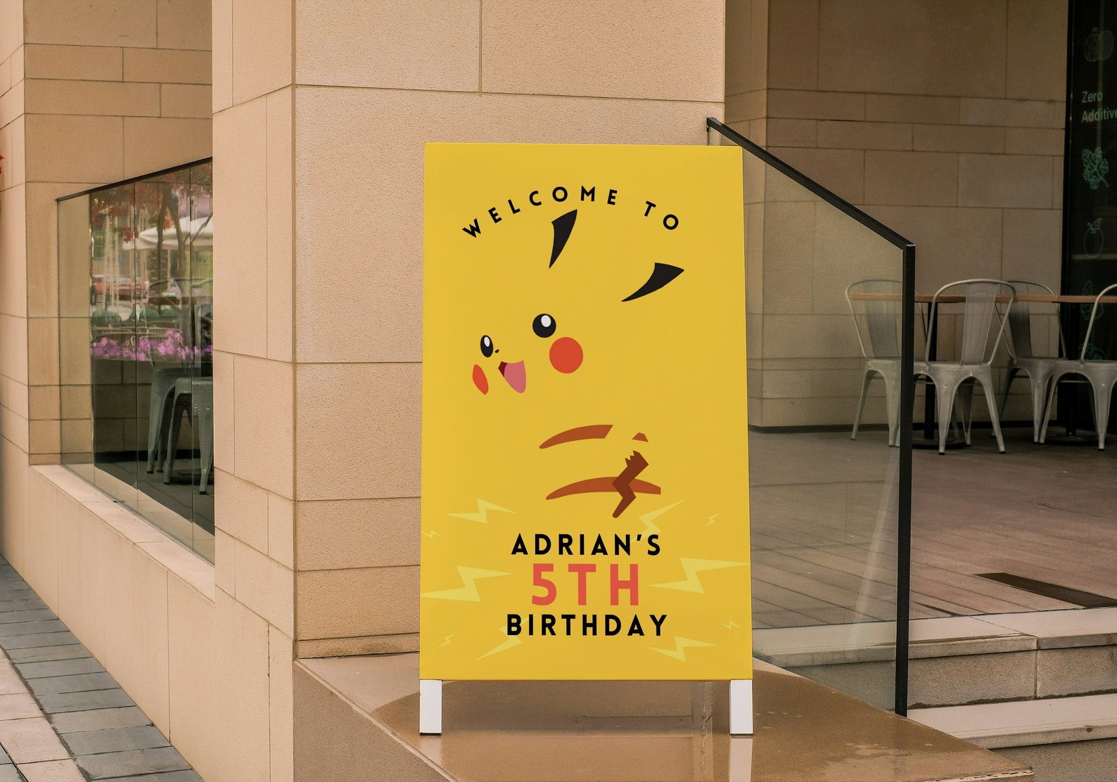 Pikachu Birthday Sign, Custom Welcome Sign, Editable Template, Canva ...