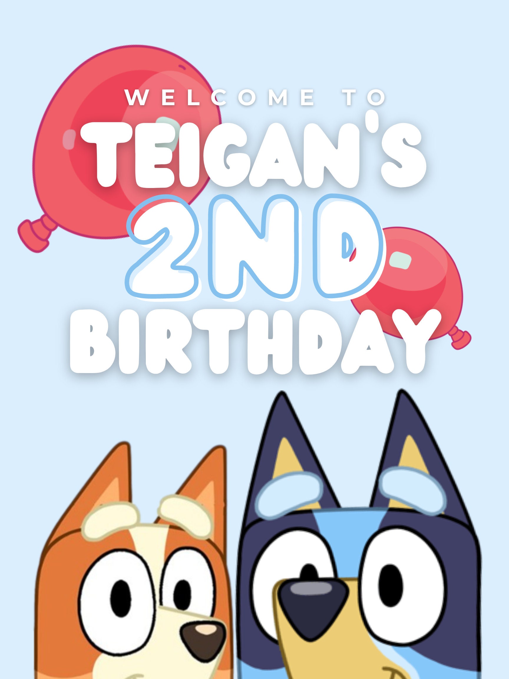 Bluey Birthday Welcome Sign, Kids Birthday, 18 X 24, Fully Customizable ...