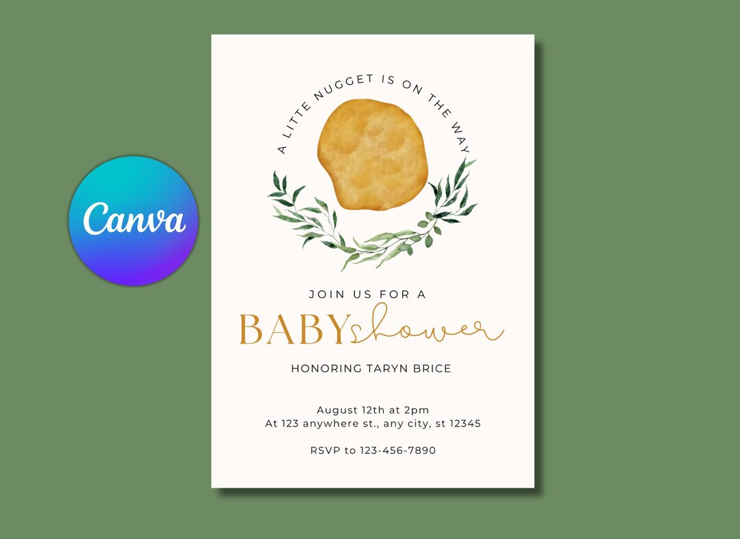 Little Nugget Baby Shower Invitation Gender Neutral Digital - Etsy