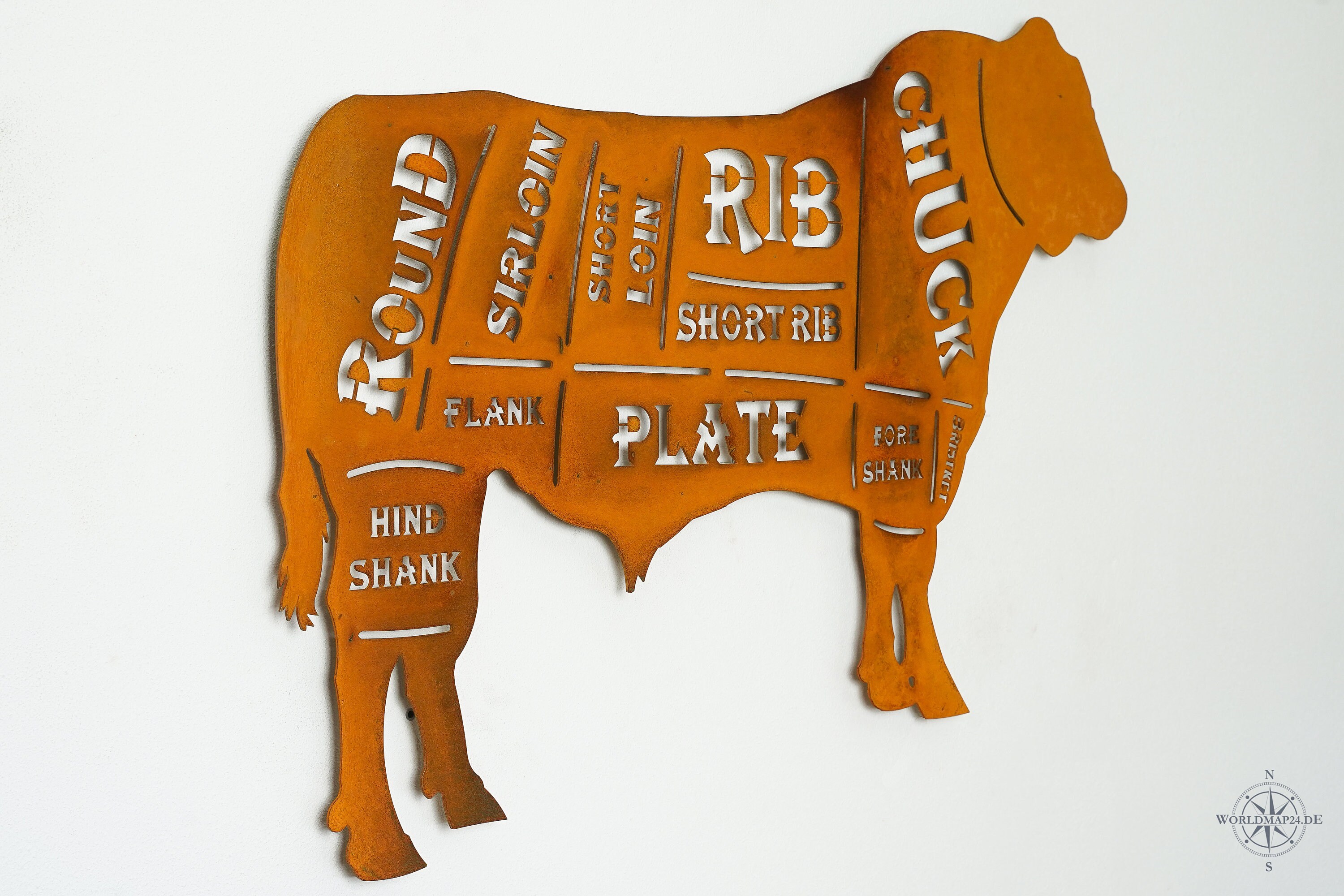 BBQ Bull grill Beef Steel Metal Wall Decoration Rusty Butcher ...
