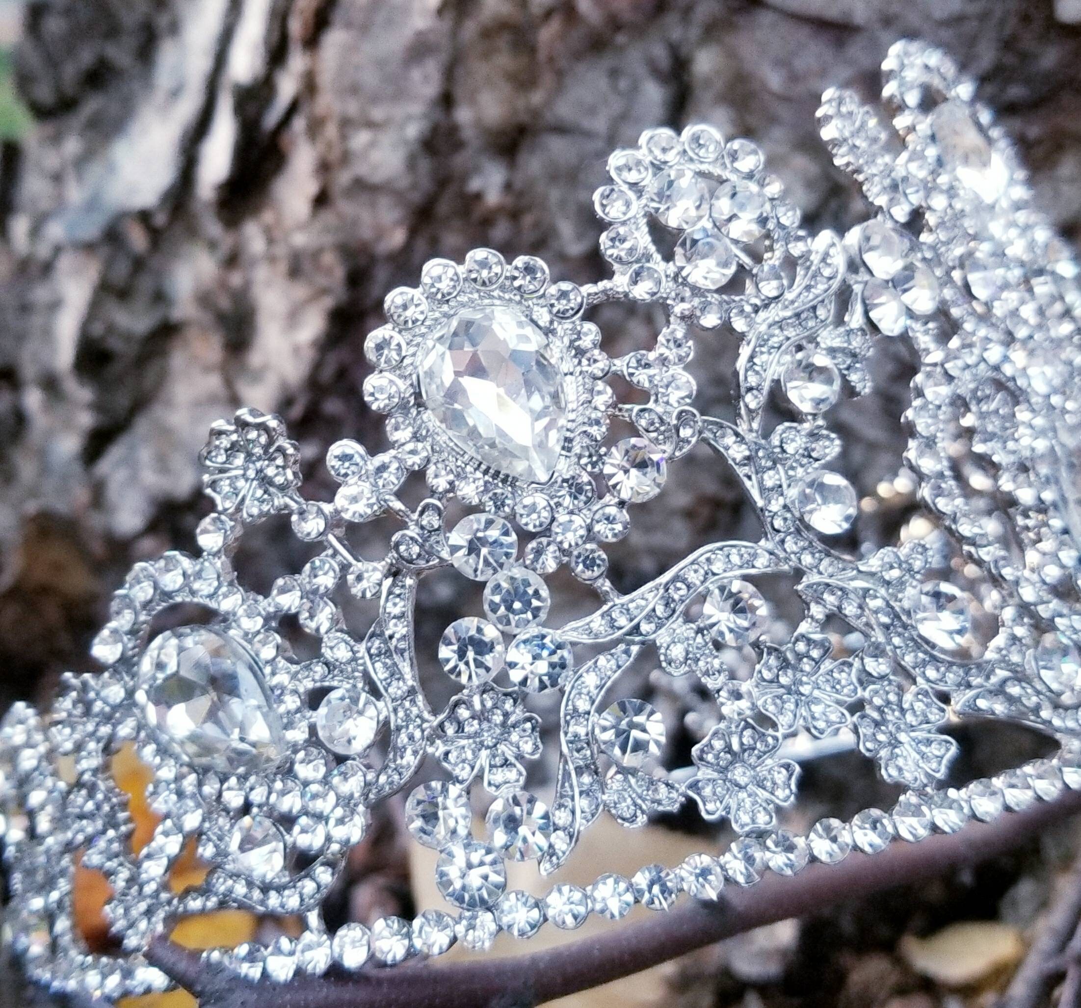 Fast Ship - 3" Silver Tiara,silver Crystal Tiara, Silver Headband ...