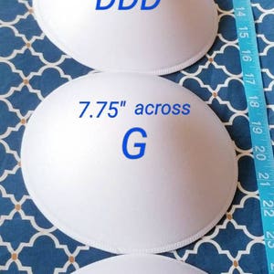 Size DDD White Cups, Foam Bra Cups Size DDD, Sew in Bra Cups, Bra Pads ...