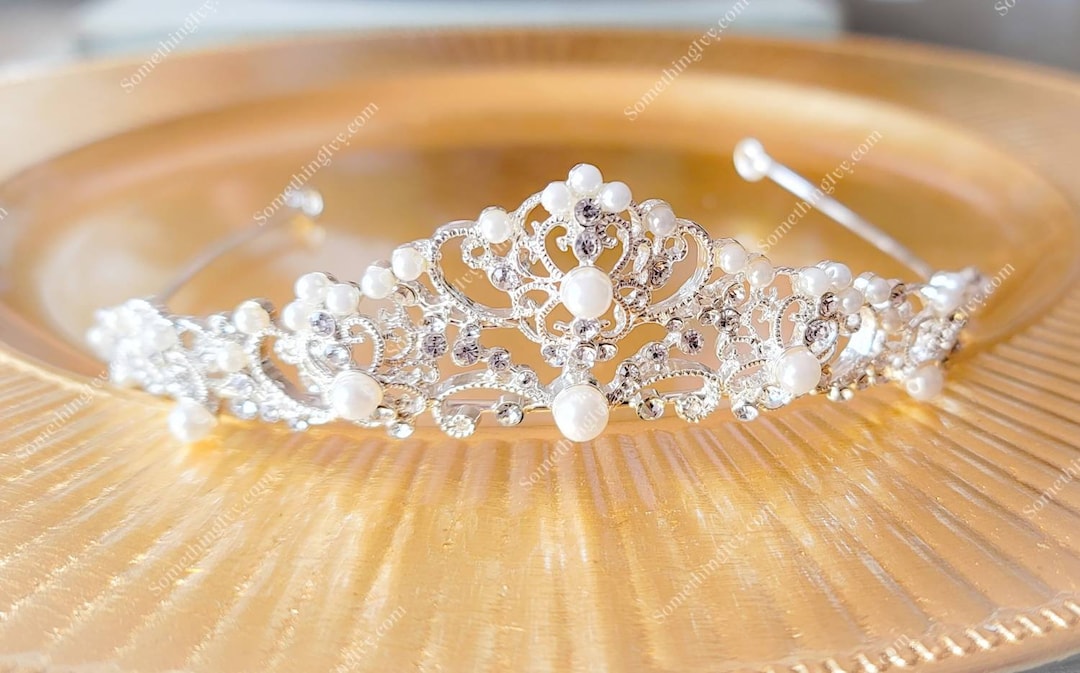 Pearl Tiara, Crystal Tiara Pearl Crown - Pearl ﹰtiaras - Tiaras With ...