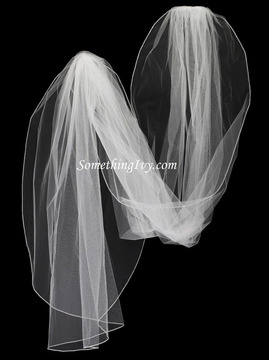 Fast Ship - 108" Rhinestone Edge Cathedral Veil - Rhinestone Edge Veil ...