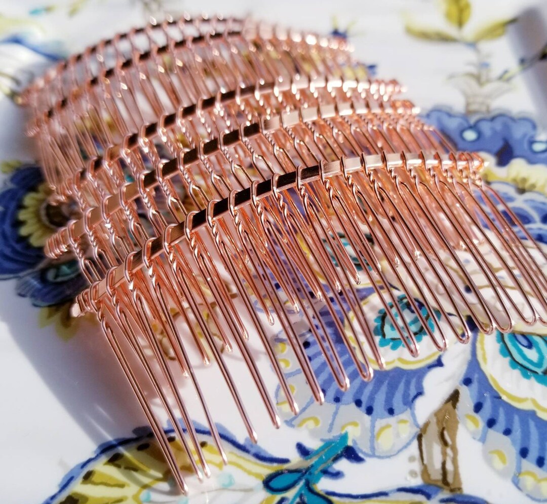 3" Rose Gold Metal Comb - Veil Combs - Combs for Veils - Wedding Veil ...