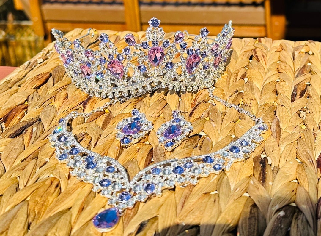 Crown Set - 2.5" Queen Crown Silver - Quince Crown- Pageant Crown ...