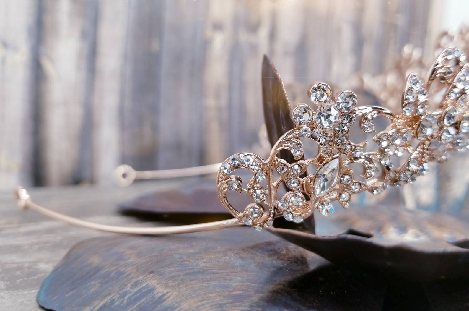 Ship Fast - 1.75" Rose Gold Tiara - Rose Gold Quince Tiara - Rose Gold ...