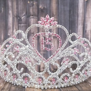 Choose Colors - 3.5" Sweet 15/16 Quince Crown- Sweet 16 Silver Pageant ...