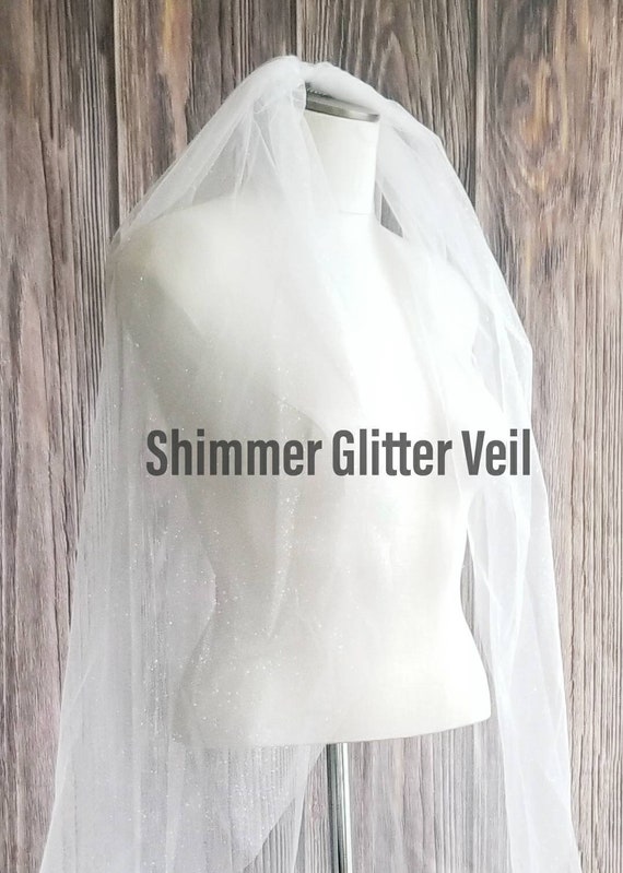 Fast Ship Shimmer Glitter Veil Veils With Glitter Shimmer | Etsy